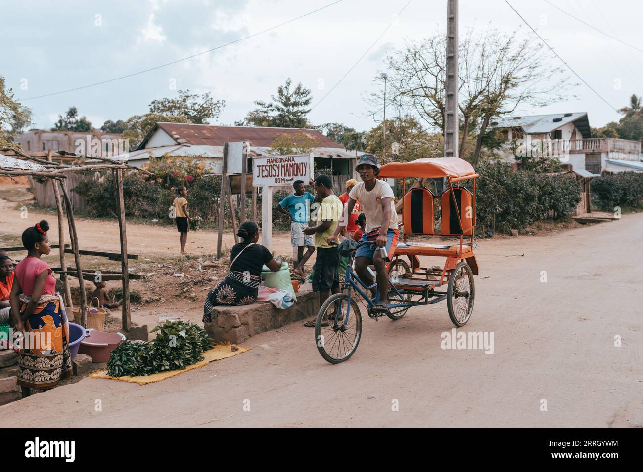 Miandrivazo, Madagascar - November 2nd 2022: A traditional rickshaw on ...