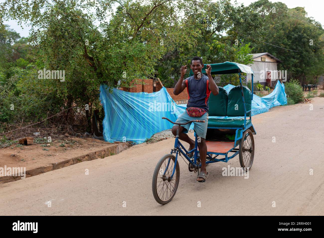 Miandrivazo, Madagascar - November 2nd 2022: A traditional rickshaw on ...