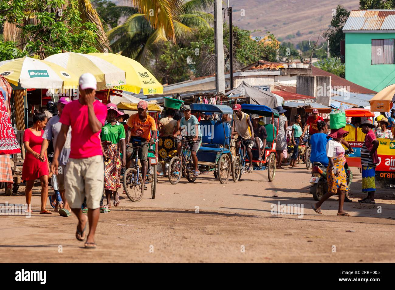Miandrivazo, Madagascar - November 2nd 2022: A traditional rickshaw on ...