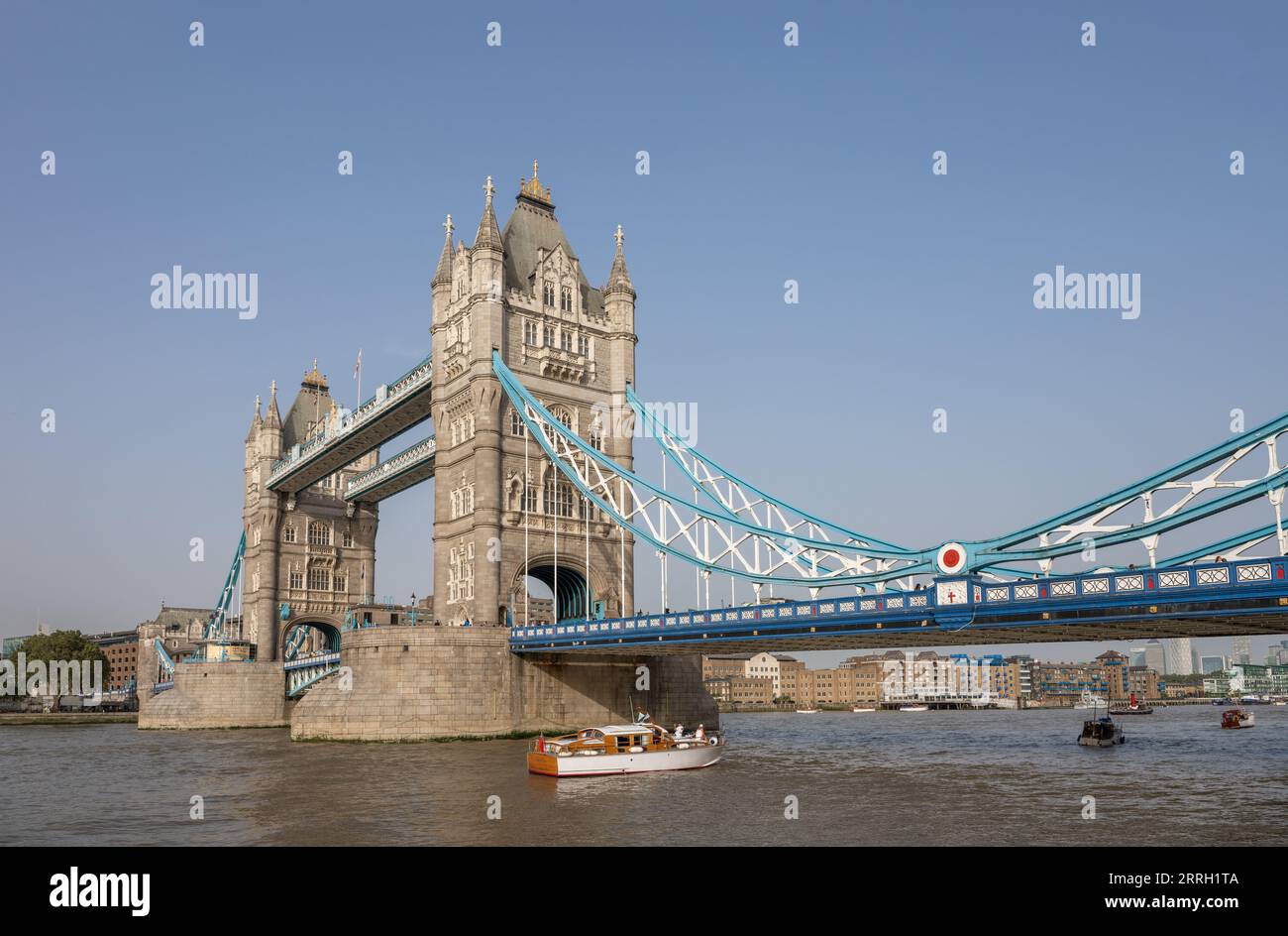 London, UK: Tower Bridge, a famous landmark in London. The bridge ...