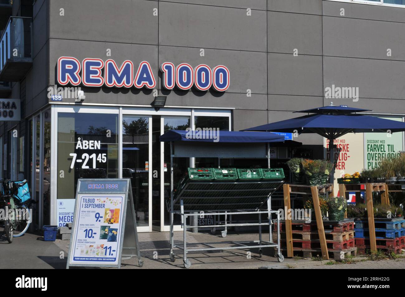 Copenhagen/Denmark/08 September 2023/.Rema 1000 grocery store in danish ...