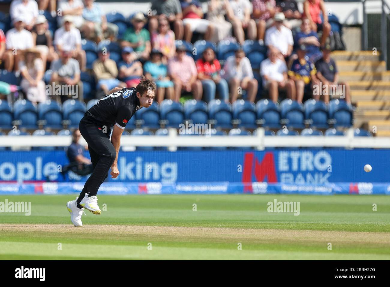 Cardiff, UK. 08th Sep, 2023. New Zealand's captain, Tim Southee opens ...