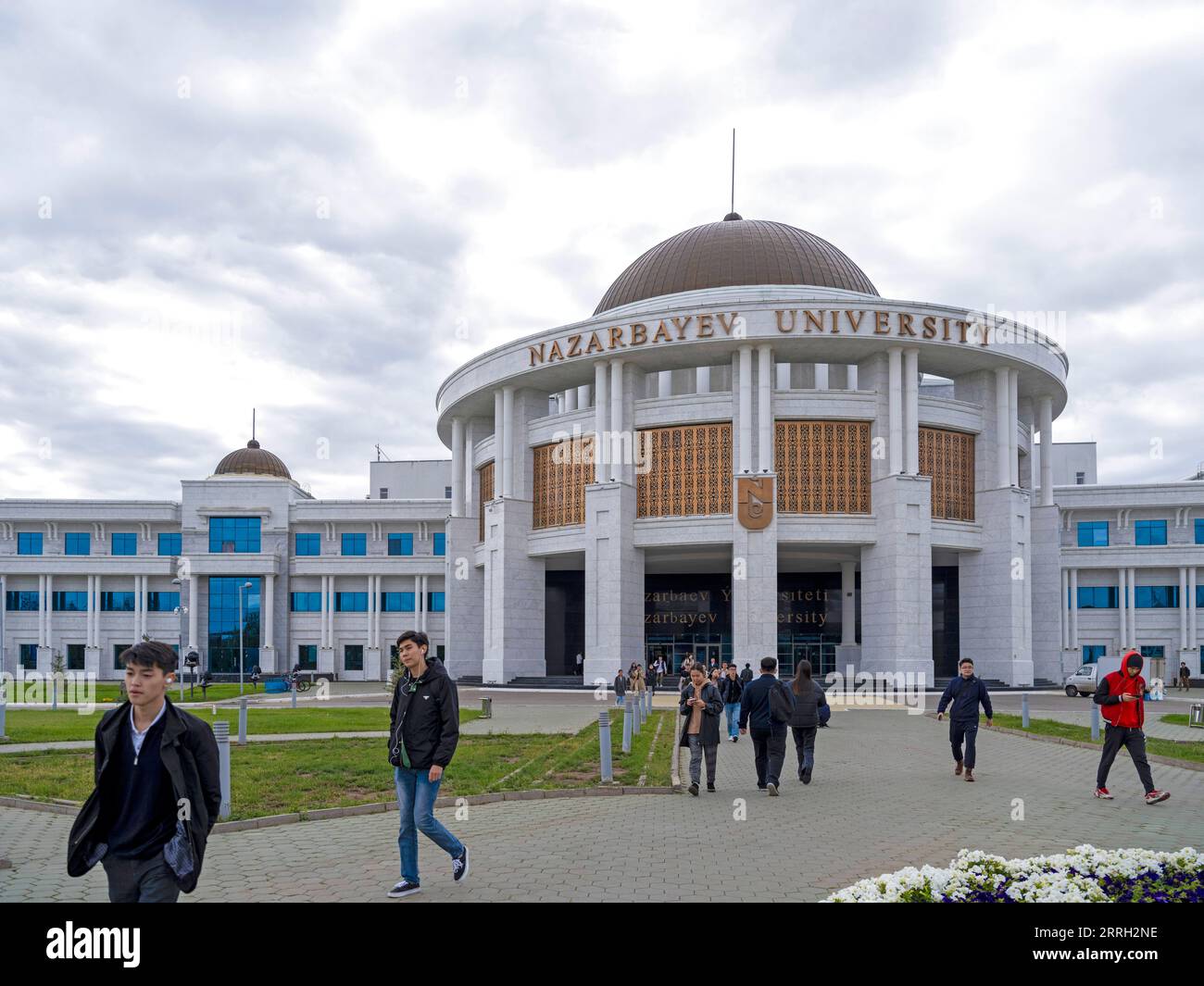 Astana, Kazakhstan. 6th Sep, 2023. Students walk in the campus of Nazarbayev University in ...