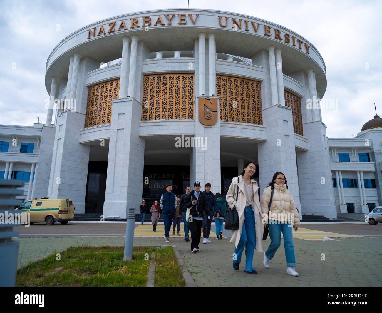 Astana, Kazakhstan. 6th Sep, 2023. Students walk in the campus of ...