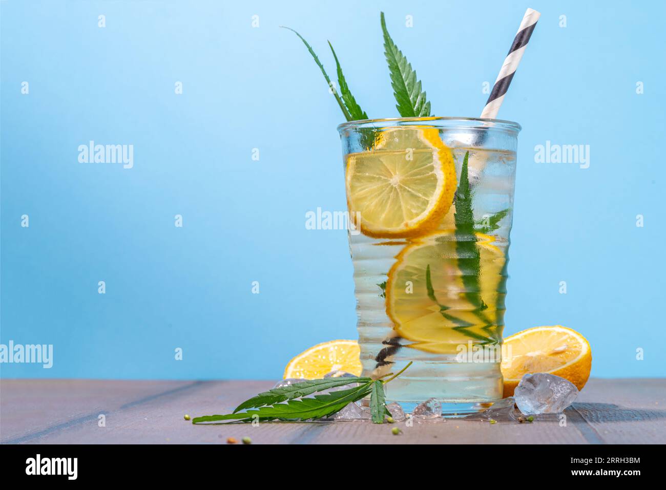 Cannabis hemp cold lemonade drink, Alternative cold mojito lemon drink ...