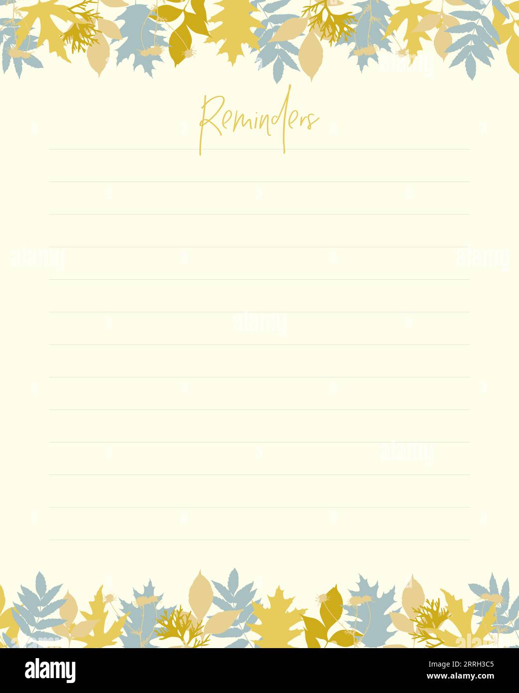 Reminder template with autumn leaves pastel color, for to-do list for ...