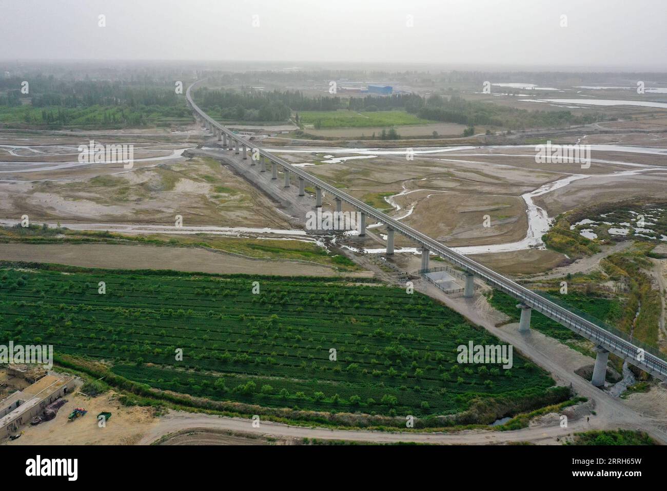 220616 -- HOTAN, June 16, 2022 -- Aerial photo taken on May 18, 2022 ...