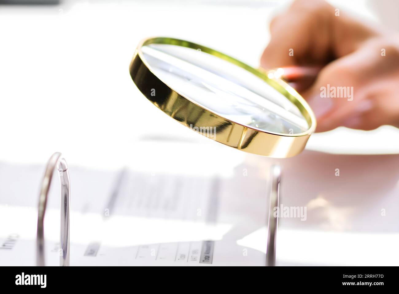 Auditor Investigating Corporate Fraud Using Magnifying Glass Stock ...