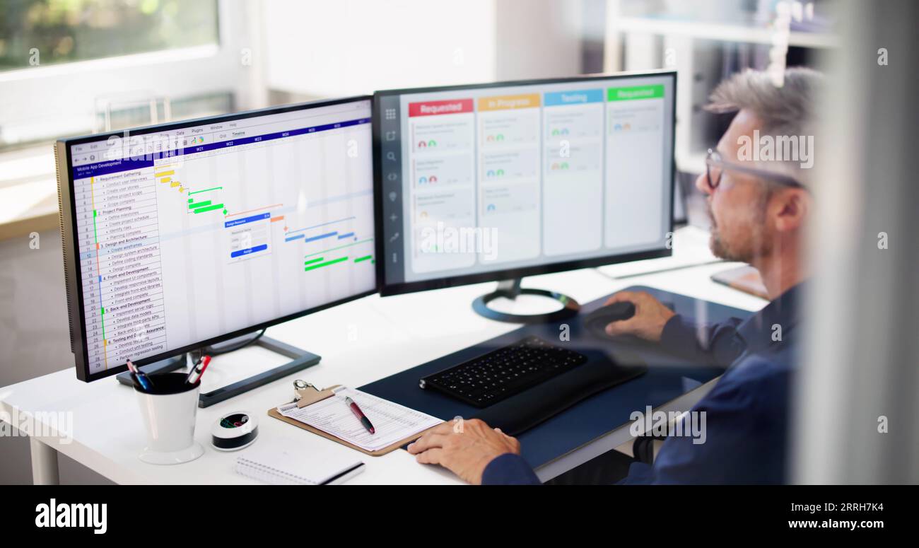 Business Schedule Calendar And Agenda Gantt Report Stock Photo - Alamy