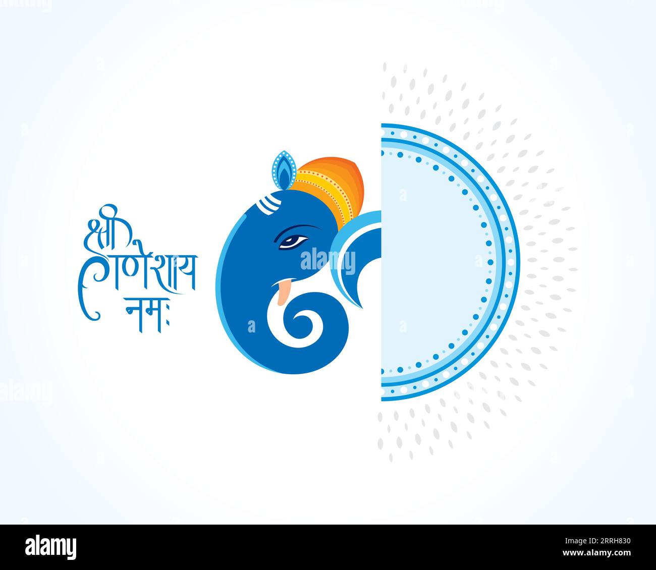 Vector Illustration of Ganesh and Shri Ganeshay Namah text with a ...