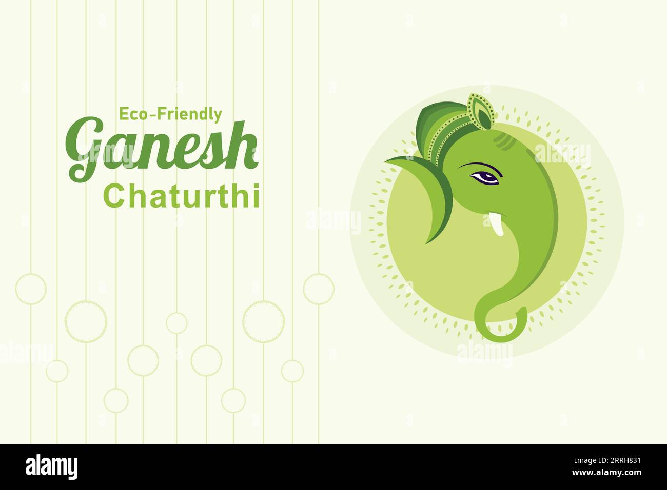 Vector Illustration of Happy Ganesh Chaturthi text and Ganesh with a ...