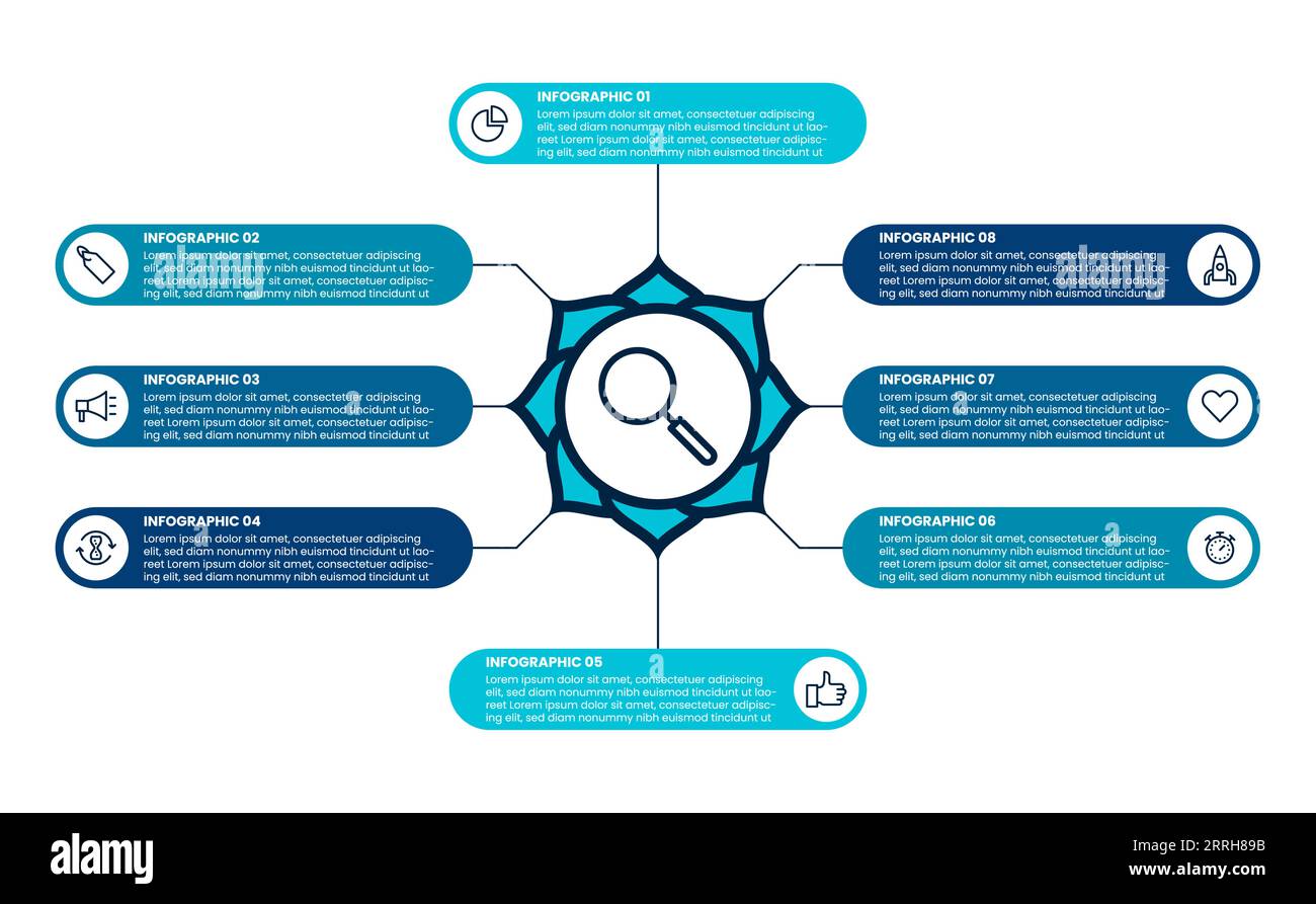Infographic 8 steps process timeline chart design vector template Stock ... Infographic 8 steps process timeline chart design vector template Stock ...