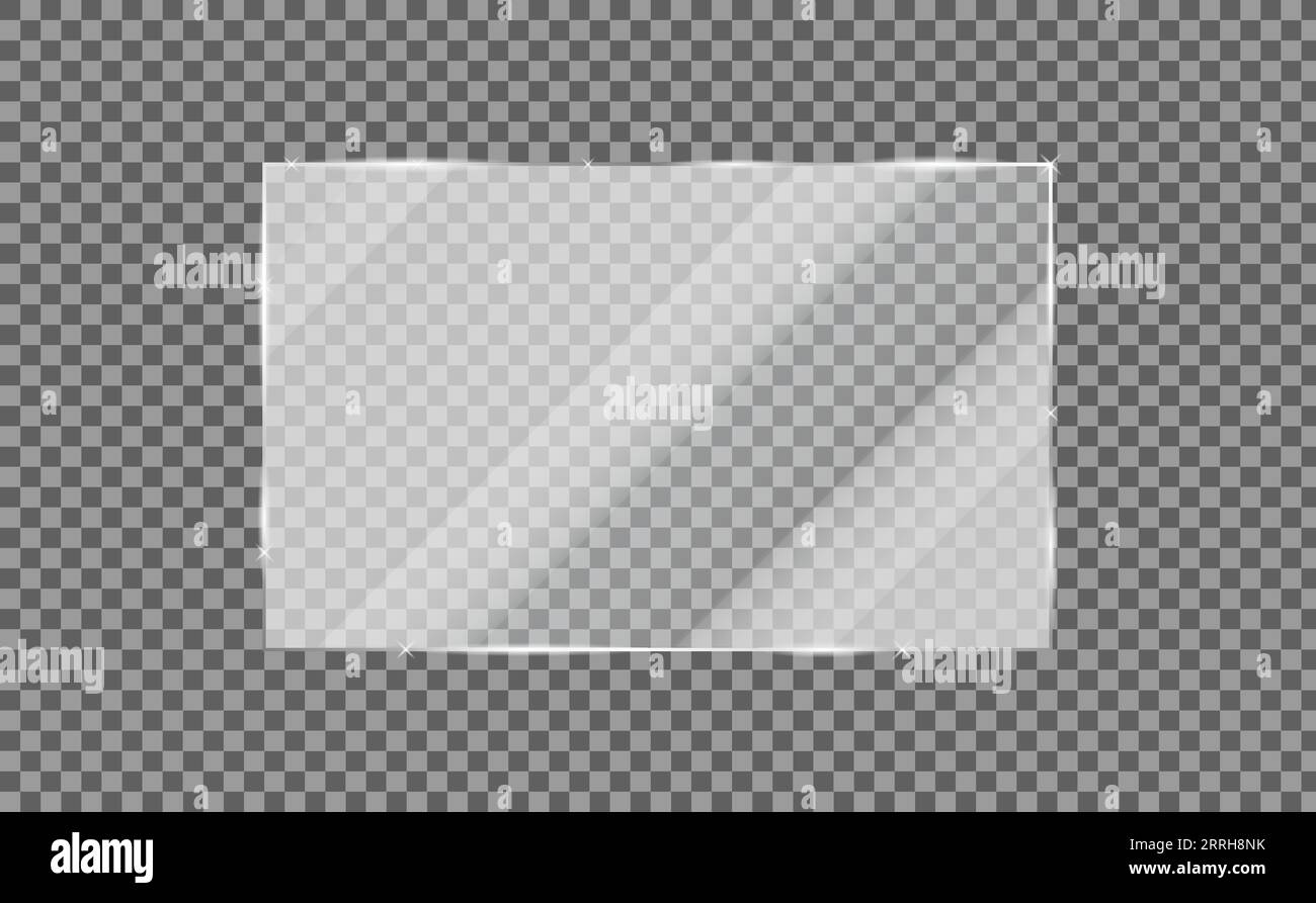 Rectangle glass frame on transparent background Stock Vector Image ...