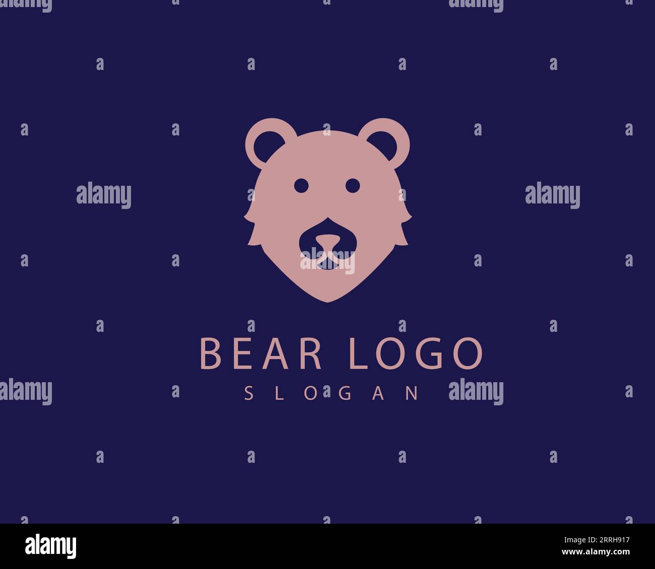 Minimal bear head Logo vector illustration design for business. Bear ...