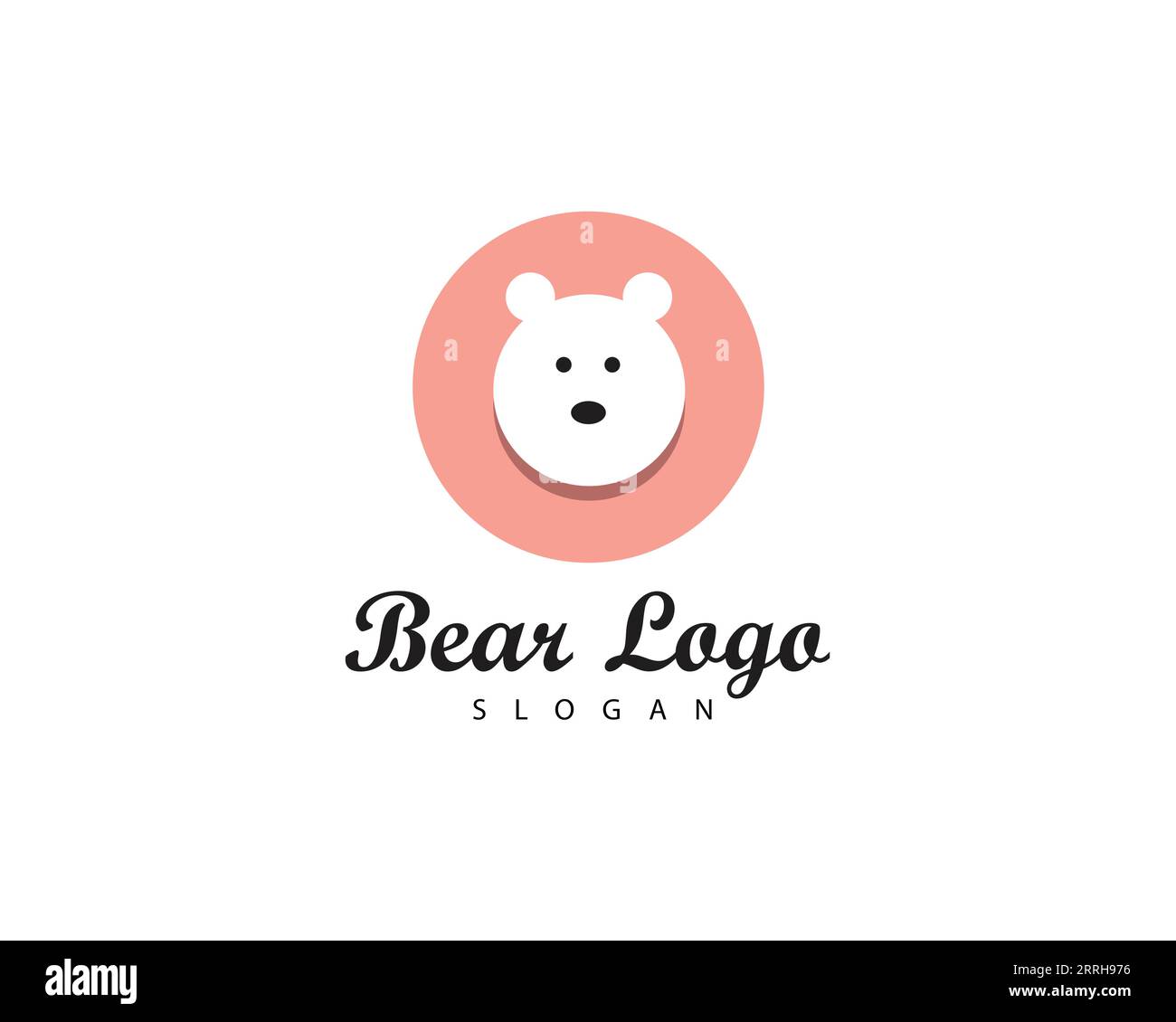 Minimal cute bear head Logo vector illustration design for brand. bear ...