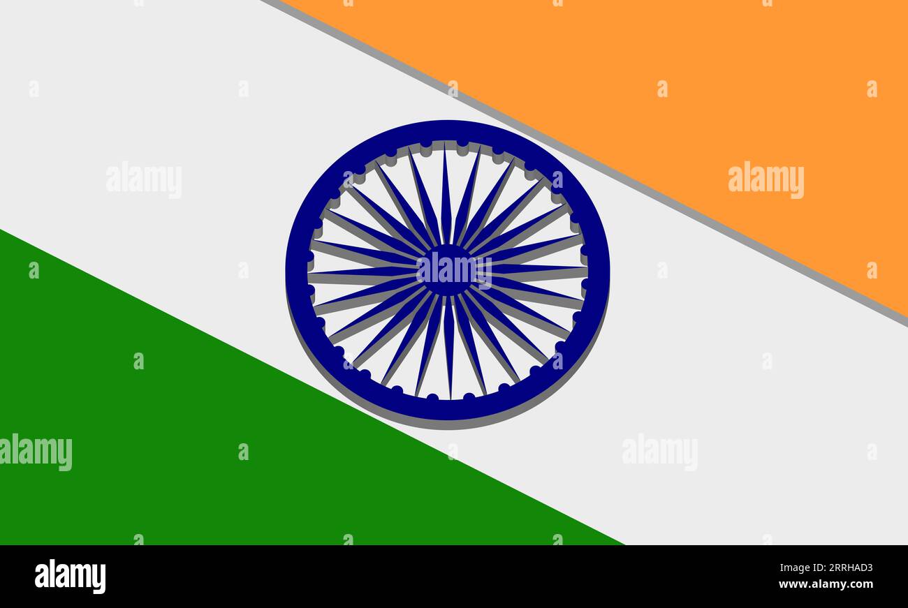 India, national flag of India. 3d graphics with perspective cut made to ...