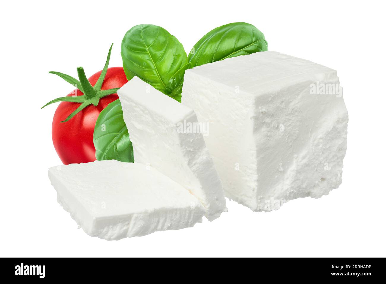 Feta cheese isolated on white background. With clipping path and full ...