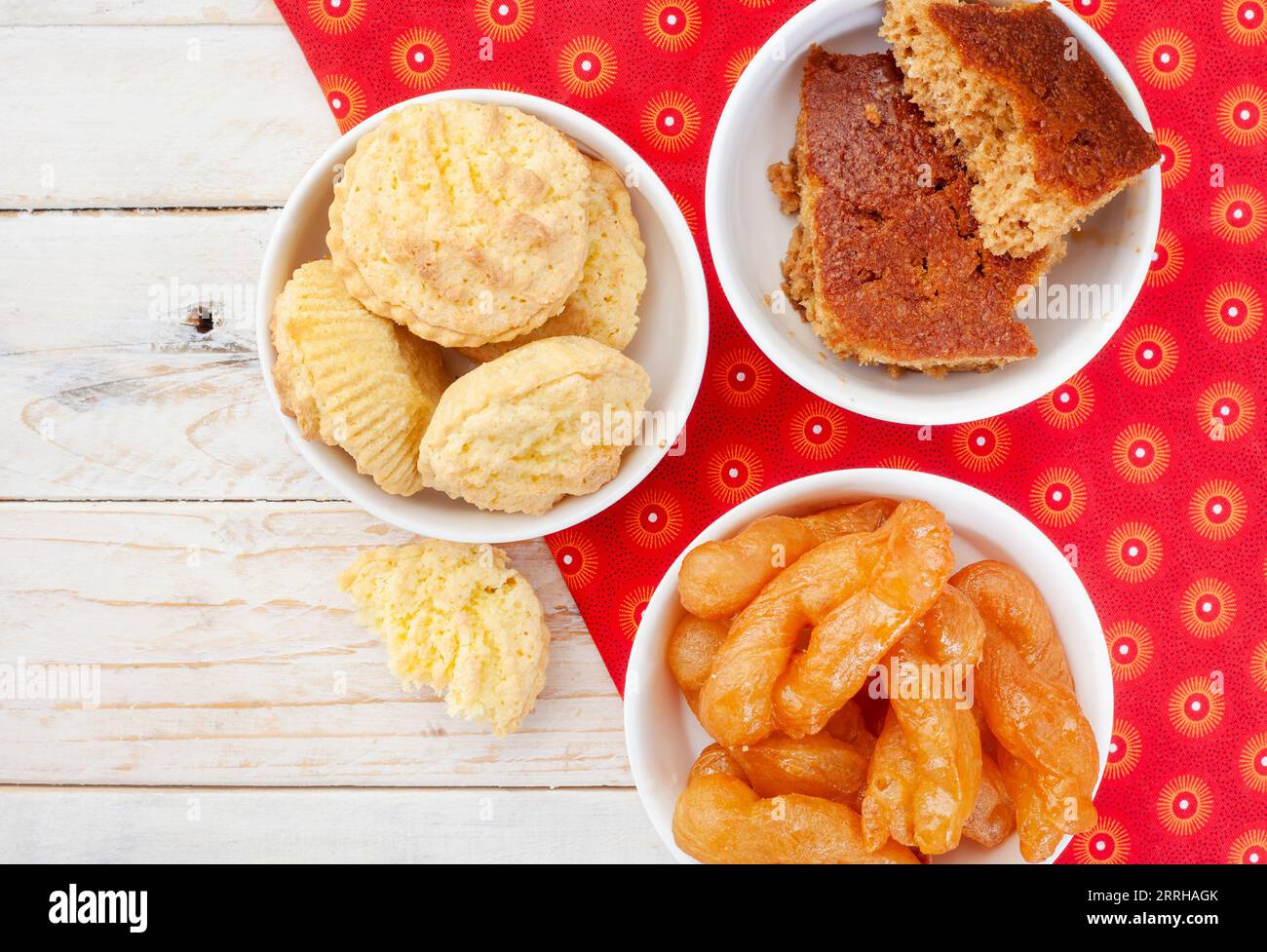 Traditional South African sweet food on rustic wood with traditional ...