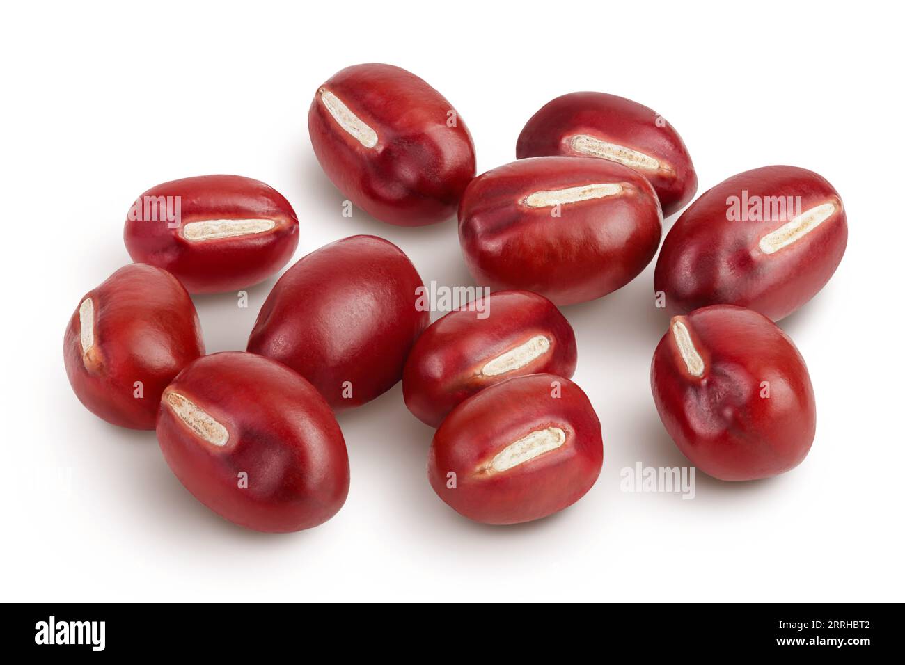 Red adzuki beans isolated on white background Stock Photo - Alamy