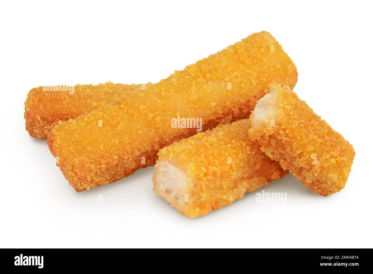 Fish finger or stick isolated on white background with full depth of ...