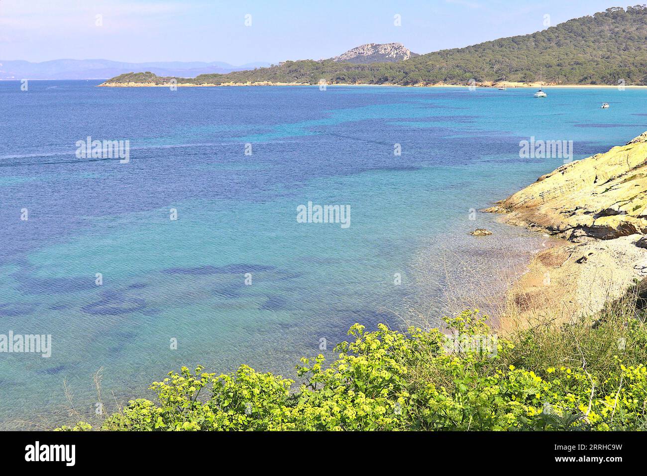 Beach in porquerolles french riviera hi-res stock photography and ...