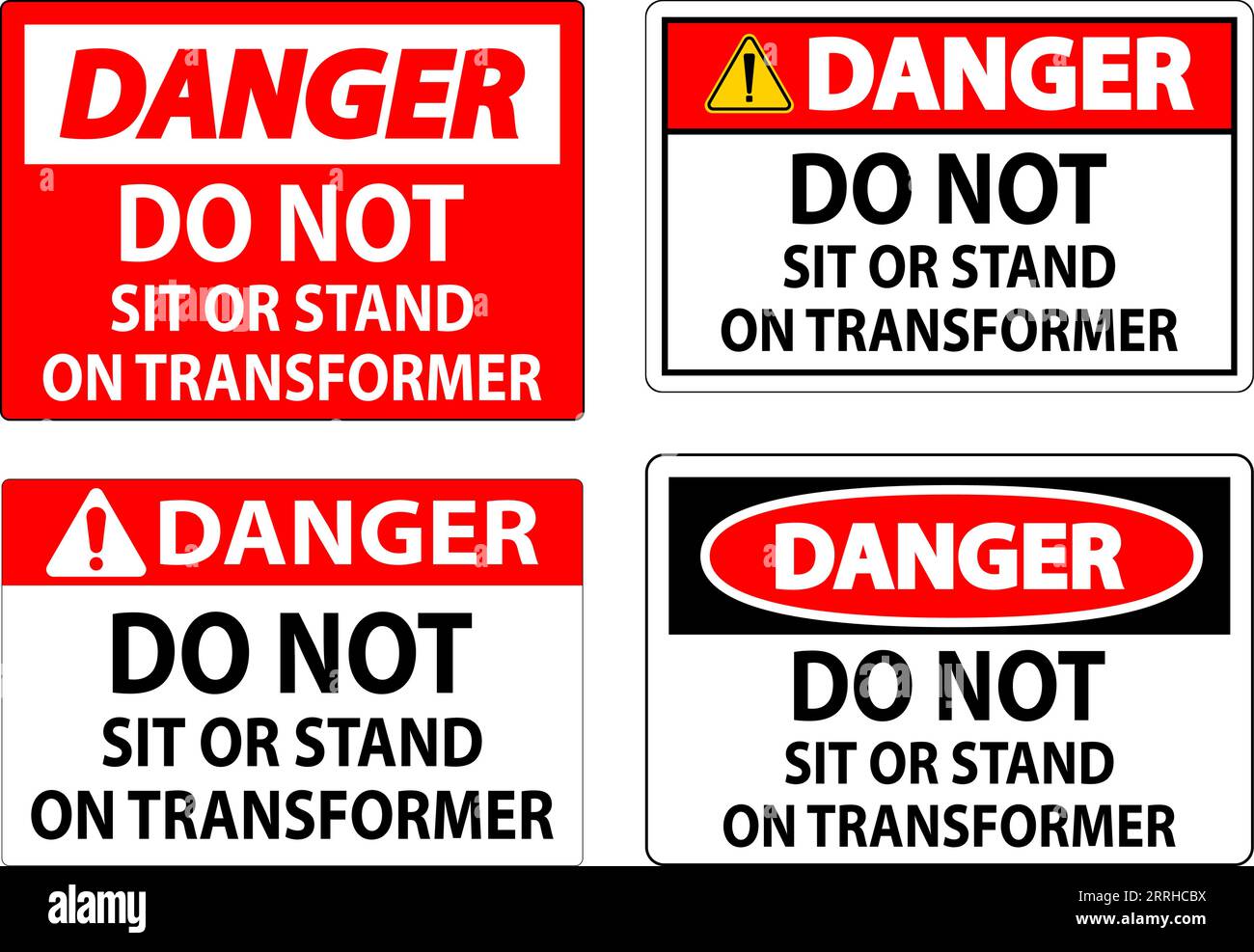 Danger Sign - Do Not Sit Or Stand On Transformer Stock Vector Image ...