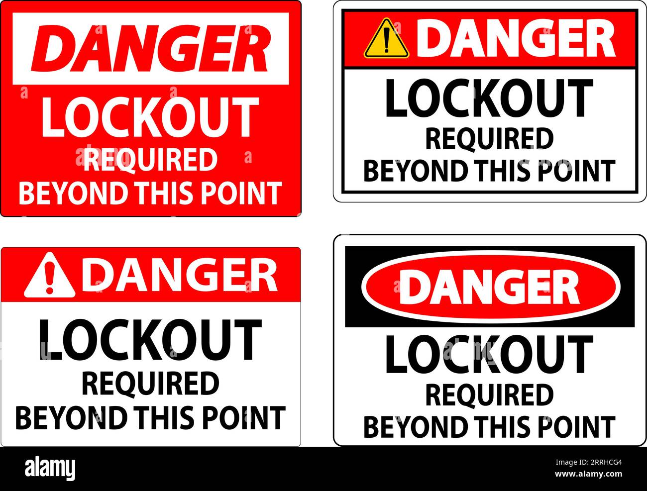 Danger Sign, Lockout Required Beyond This Point Stock Vector Image ...