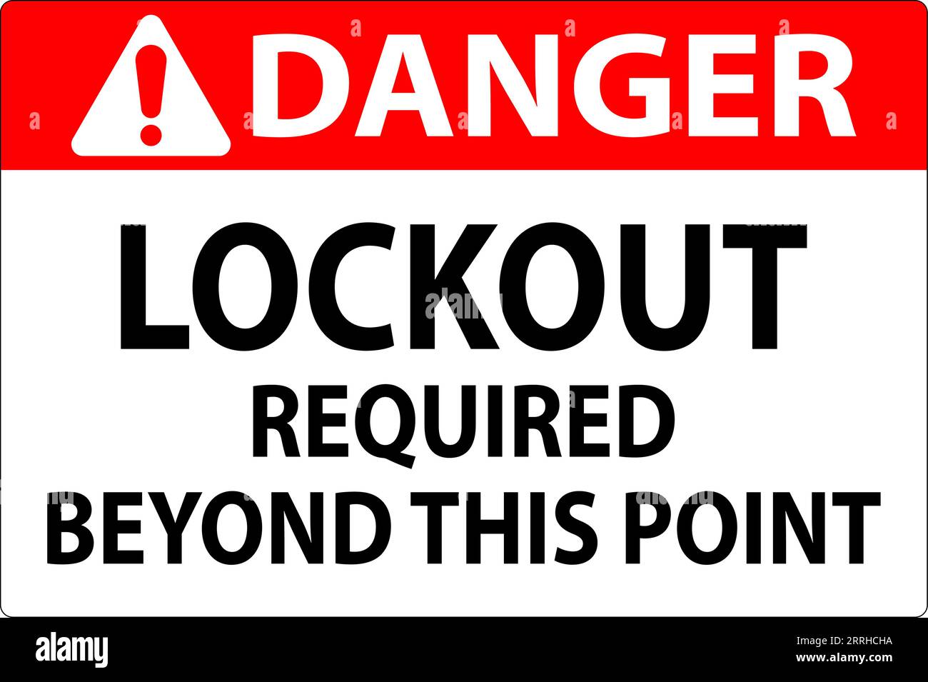 Danger Sign, Lockout Required Beyond This Point Stock Vector Image ...