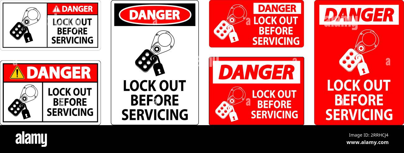Lock out tag danger Stock Vector Images - Alamy