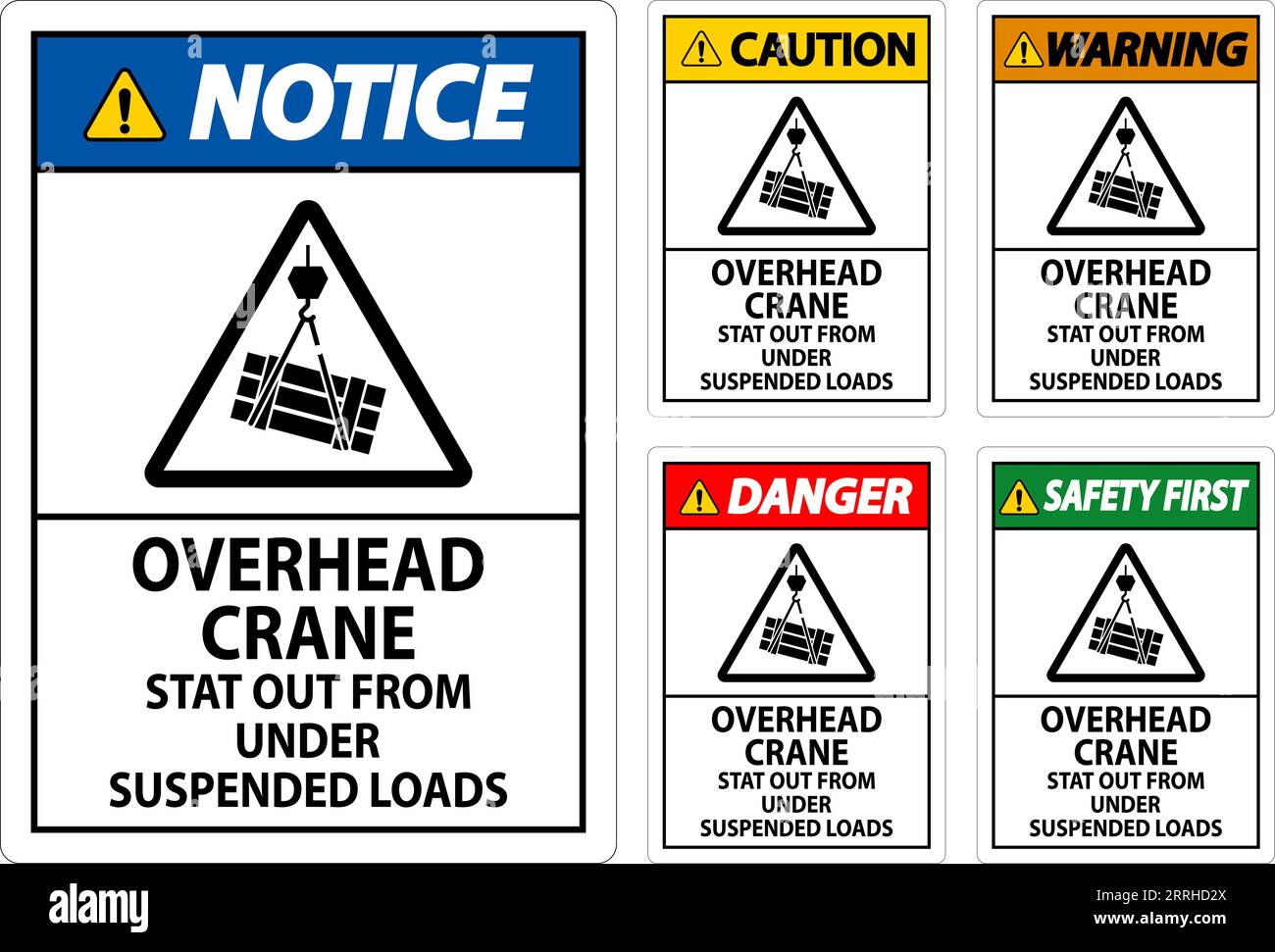 Caution Sign, Overhead Crane Suspended Loads Stock Vector Image & Art ...
