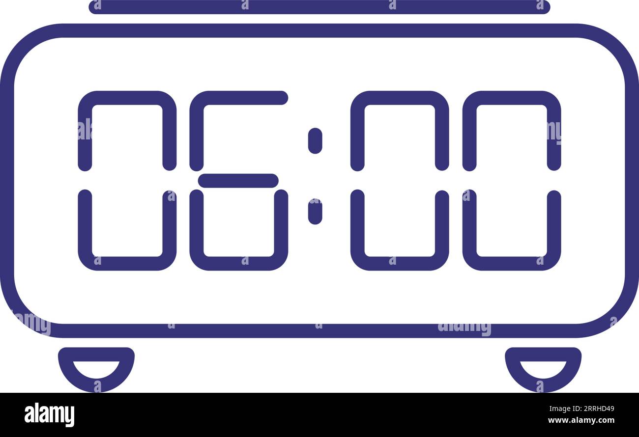 Digital clock line icon Stock Vector Image & Art - Alamy
