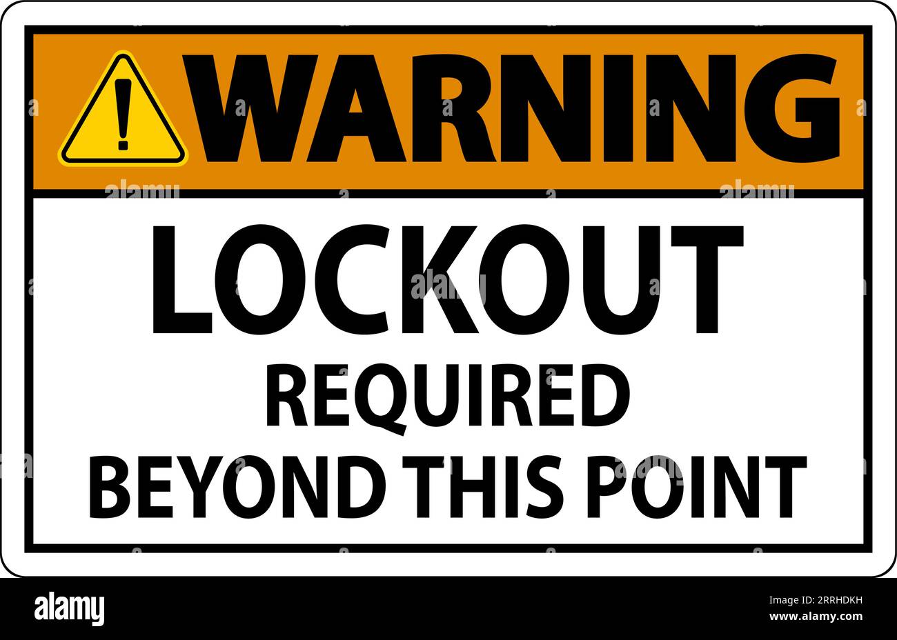 Warning Sign, Lockout Required Beyond This Point Stock Vector Image ...