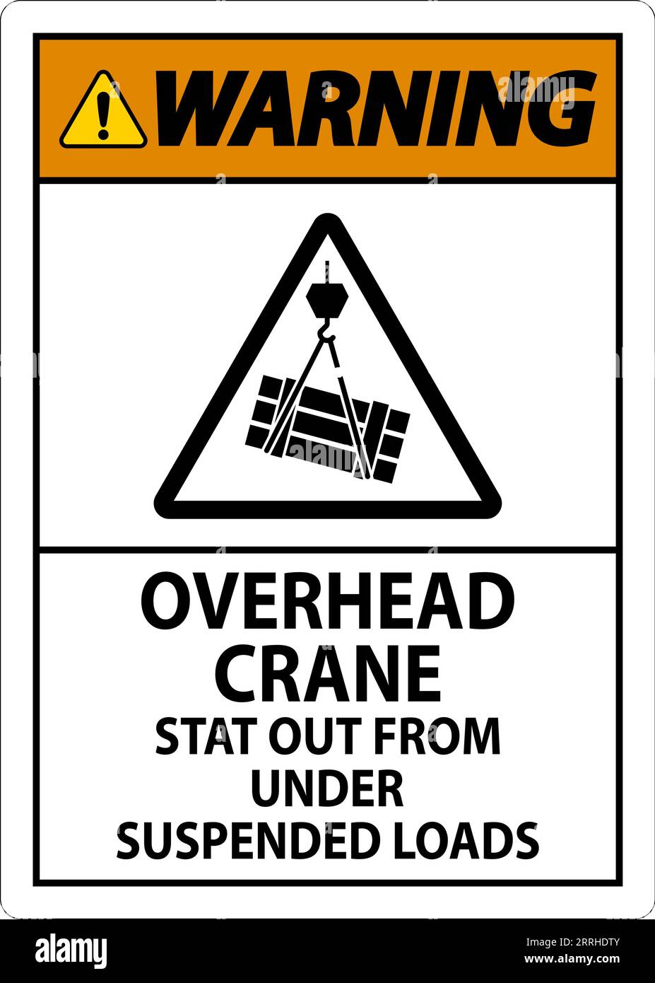 Warning Sign, Overhead Crane Suspended Loads Stock Vector Image & Art ...