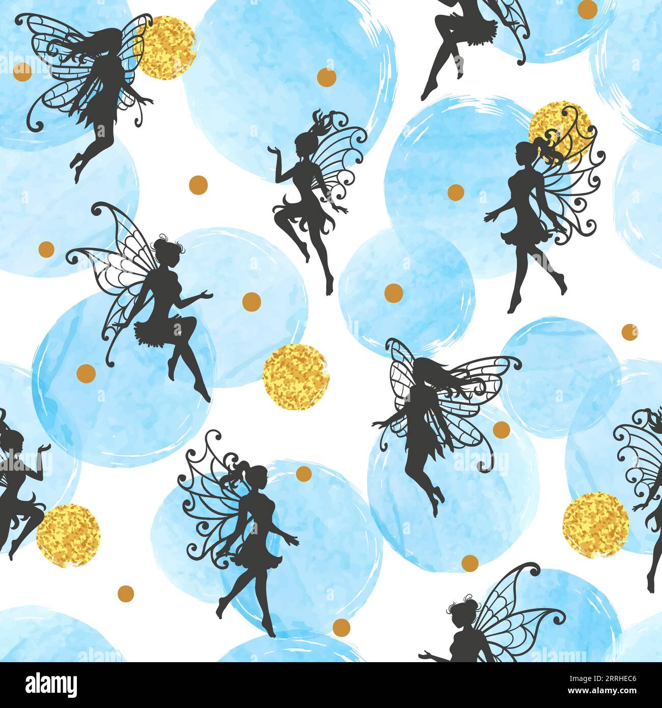 Seamless abstract fairy pattern with blue circles Stock Vector Image ...