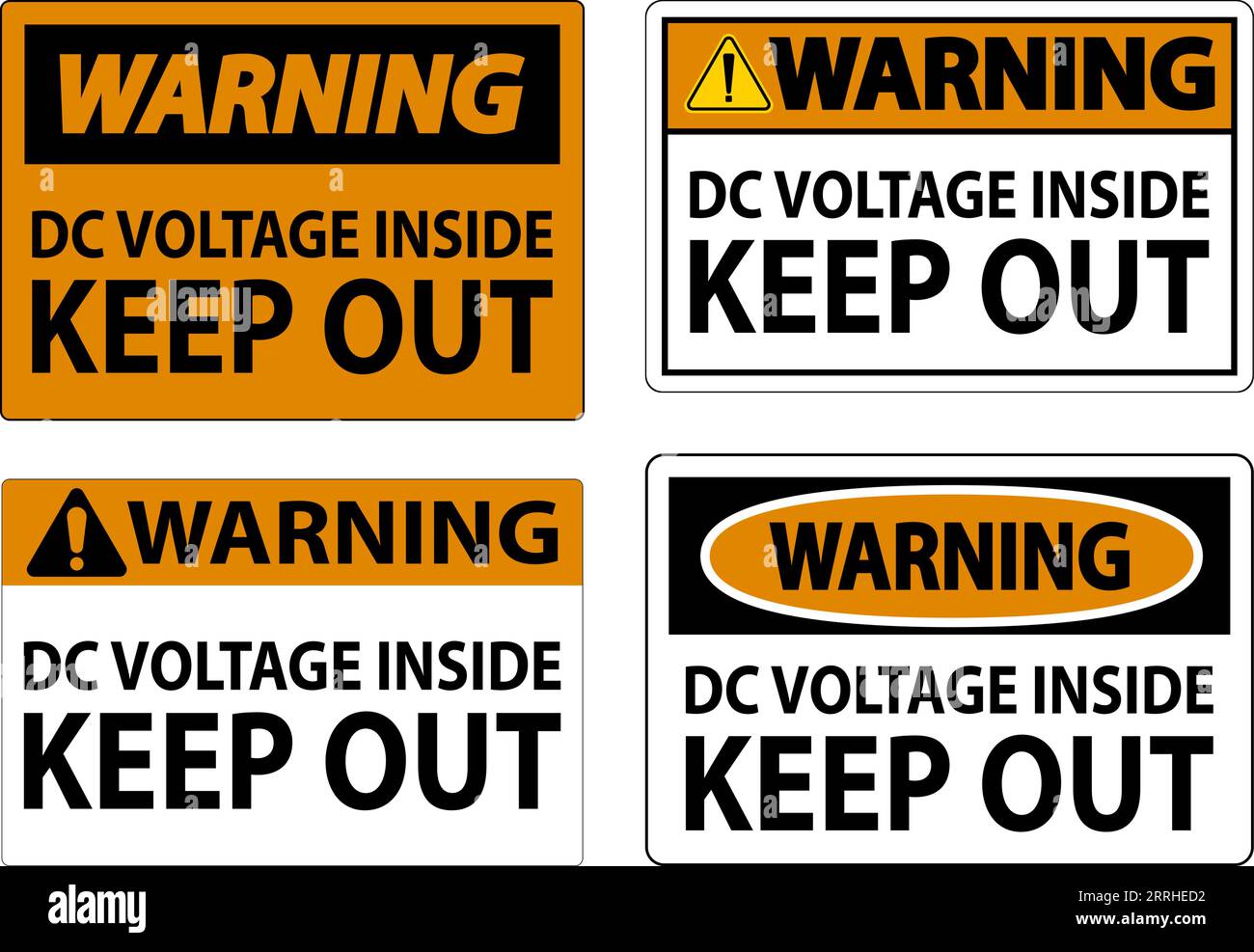Warning Keep Out Sign, DC Voltage Inside Keep Out Stock Vector Image ...