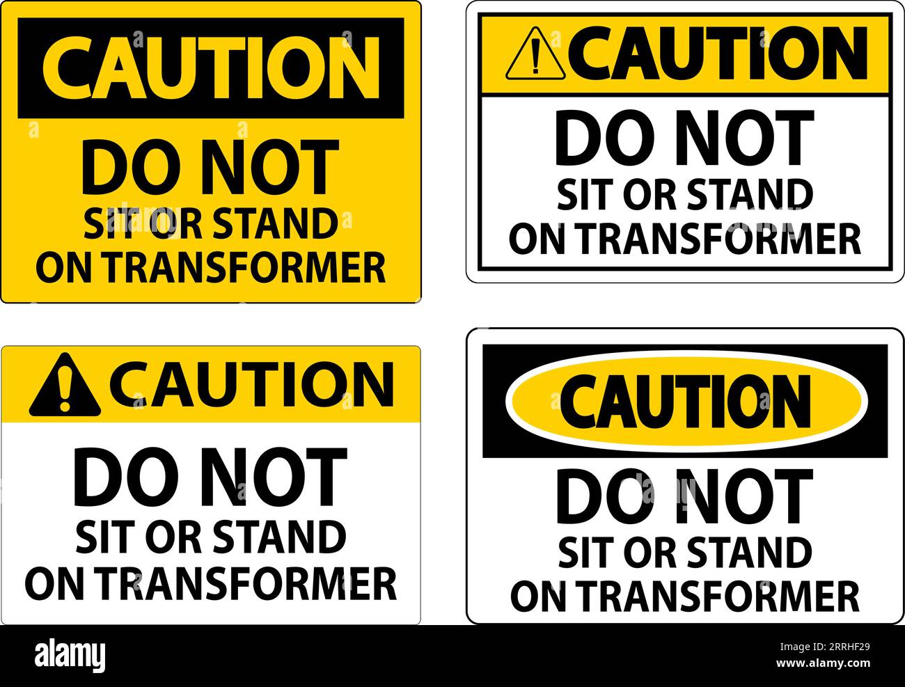 Caution Sign, Do Not Sit Or Stand On Transformer Stock Vector Image ...