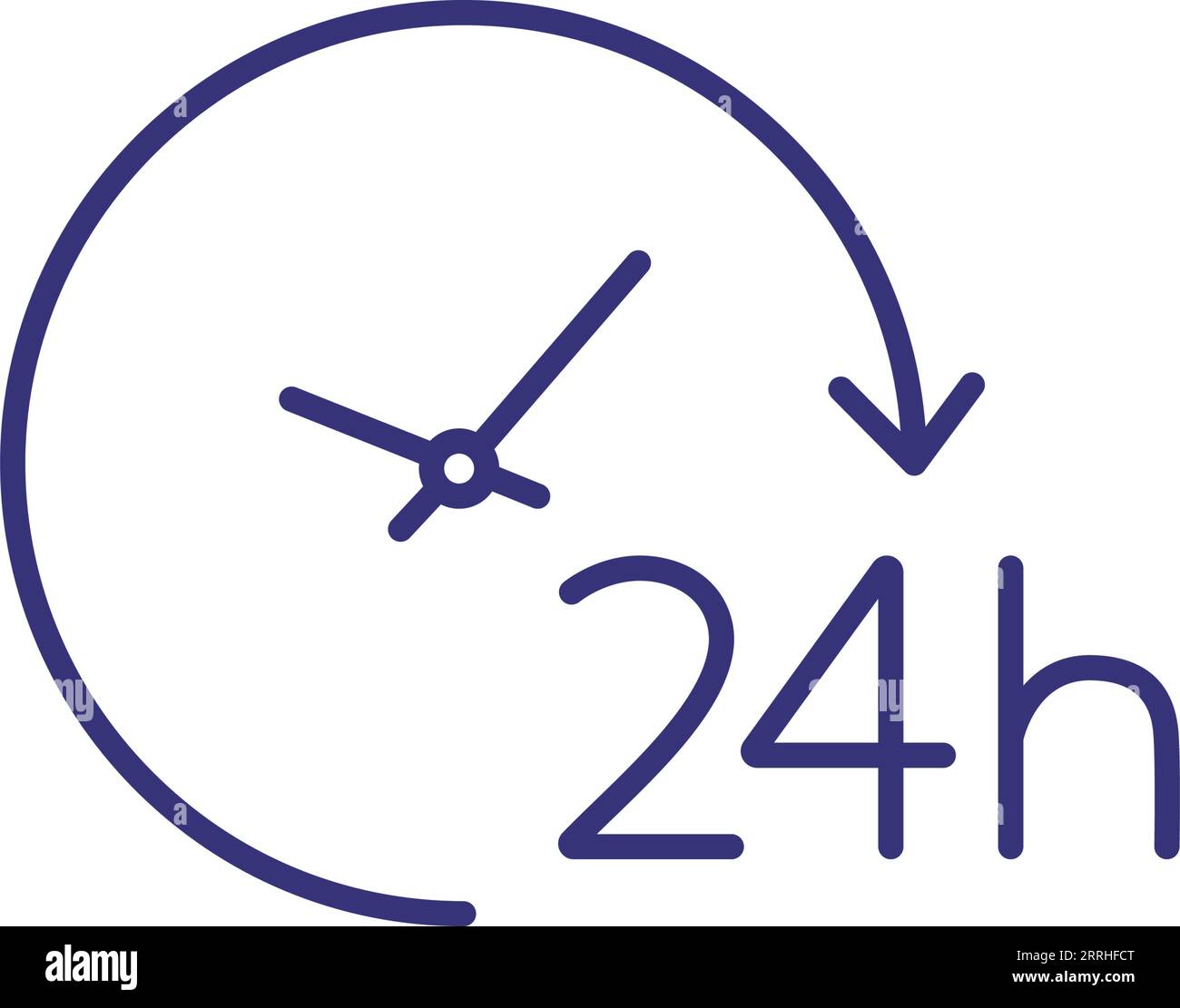 Twenty four hours line icon Stock Vector Image & Art - Alamy