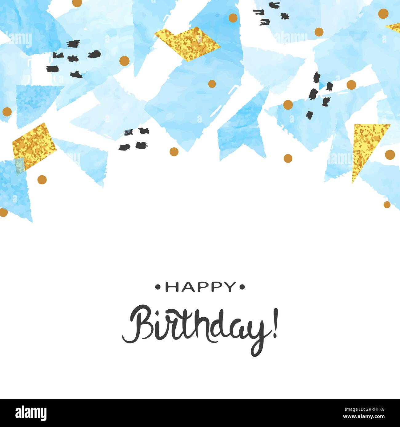 Abstract vector celebration background with blue watercolor geometric ...