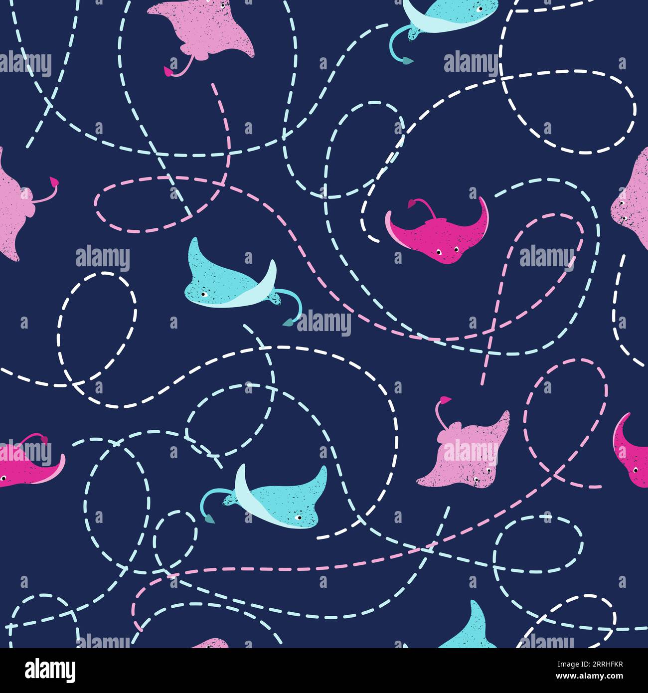 Seamless colorful stingray pattern. Vector print for kids Stock Vector ...