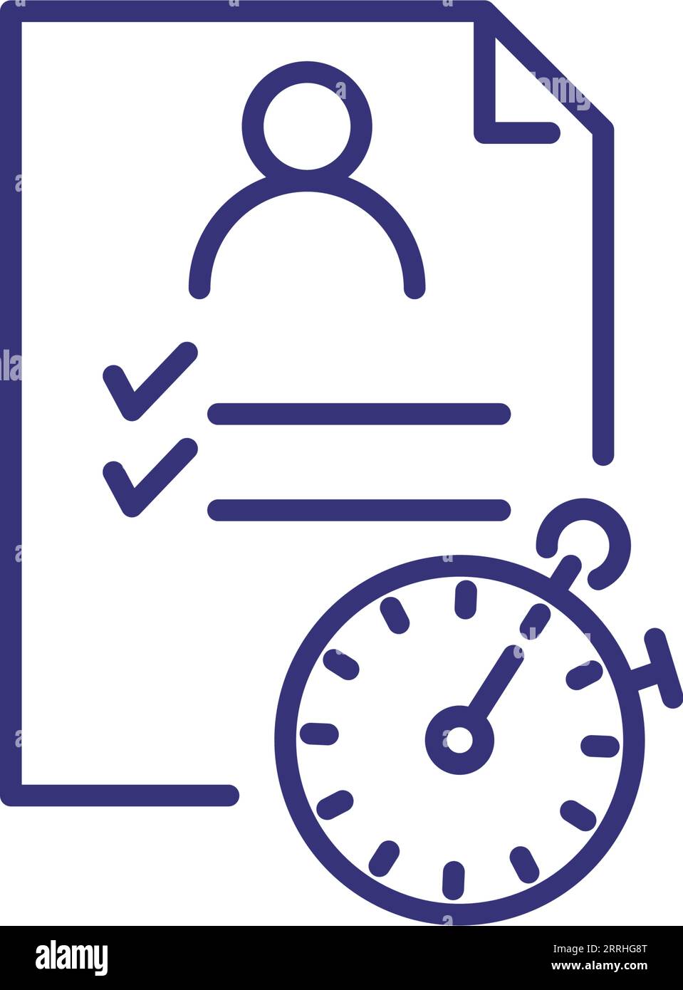 Checklist with stopwatch line icon Stock Vector Image & Art - Alamy