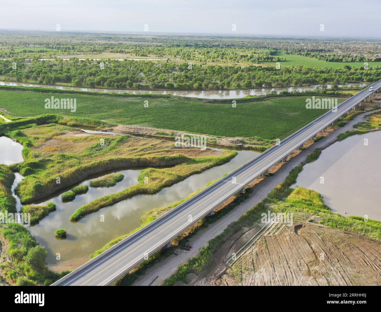 220630 -- YULI, June 30, 2022 -- Aerial photo shows a section of a new ...