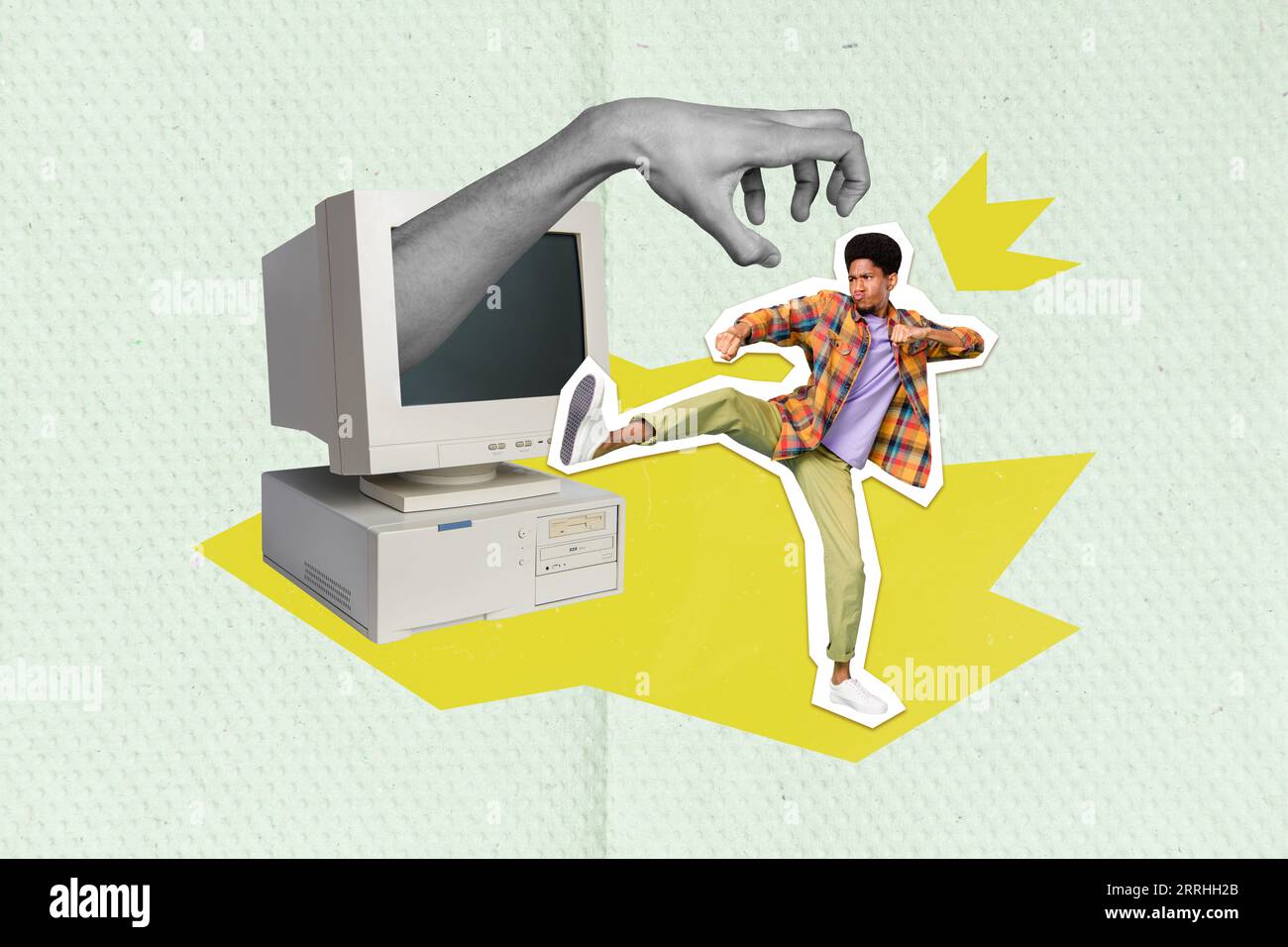 Guy Punch Computer Gif