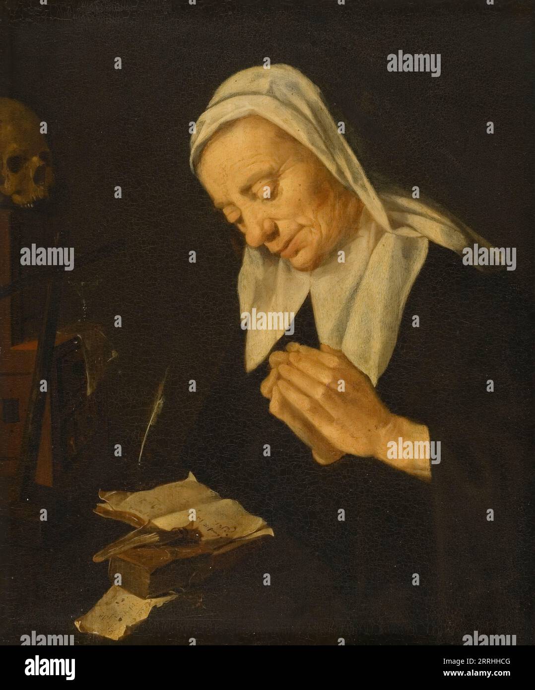19th century woman in prayer painting hi-res stock photography and ...