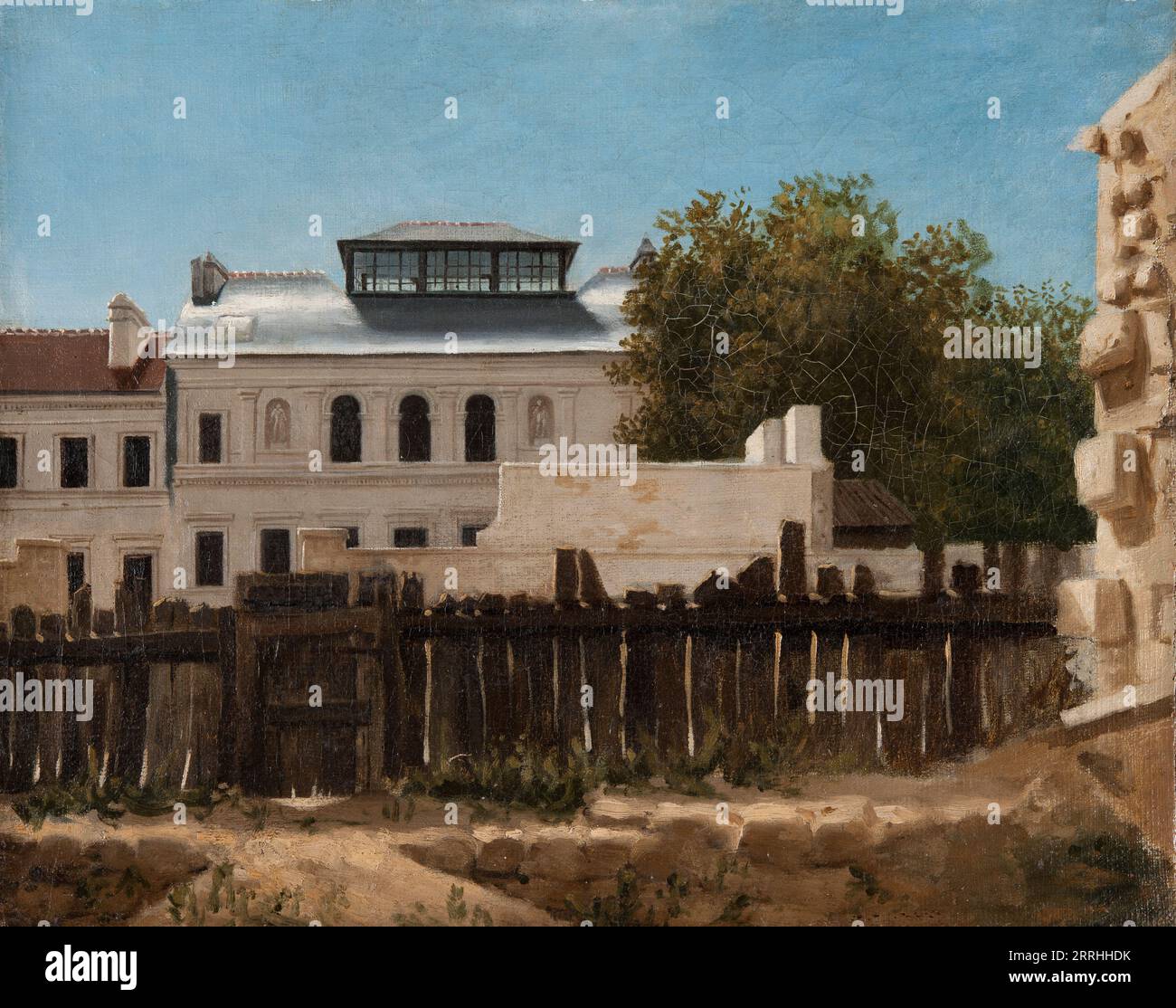 Demolition site with Palladian villa in the background, c.1820 Stock ...
