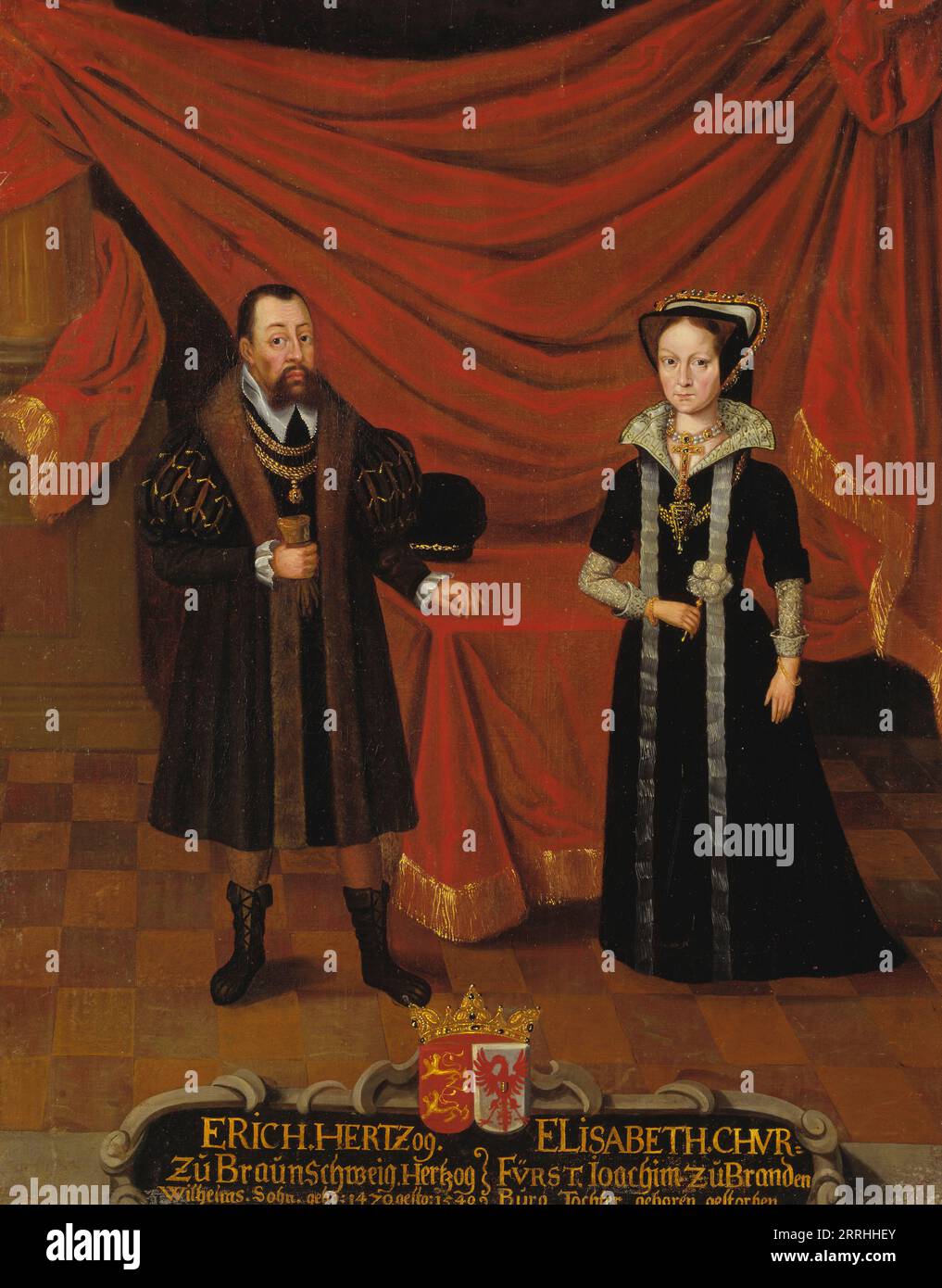 Portraits of Duke Erik I of Brunswick-Calenberg and Duchess Elisabet ...