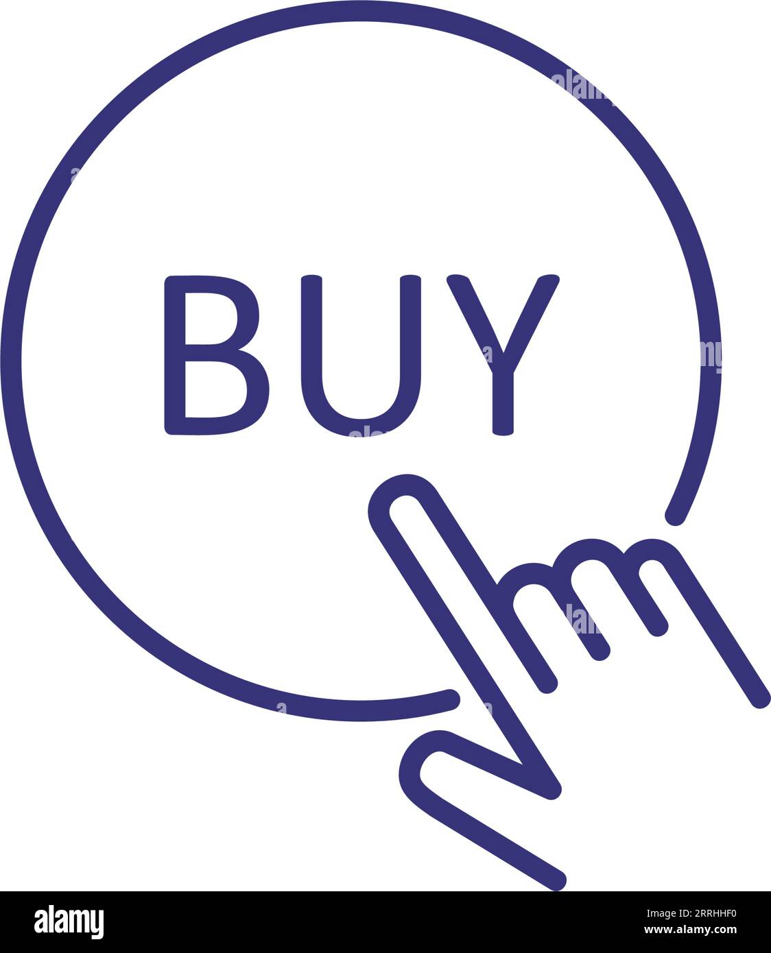 Hand pushing buy button line icon Stock Vector Image & Art - Alamy