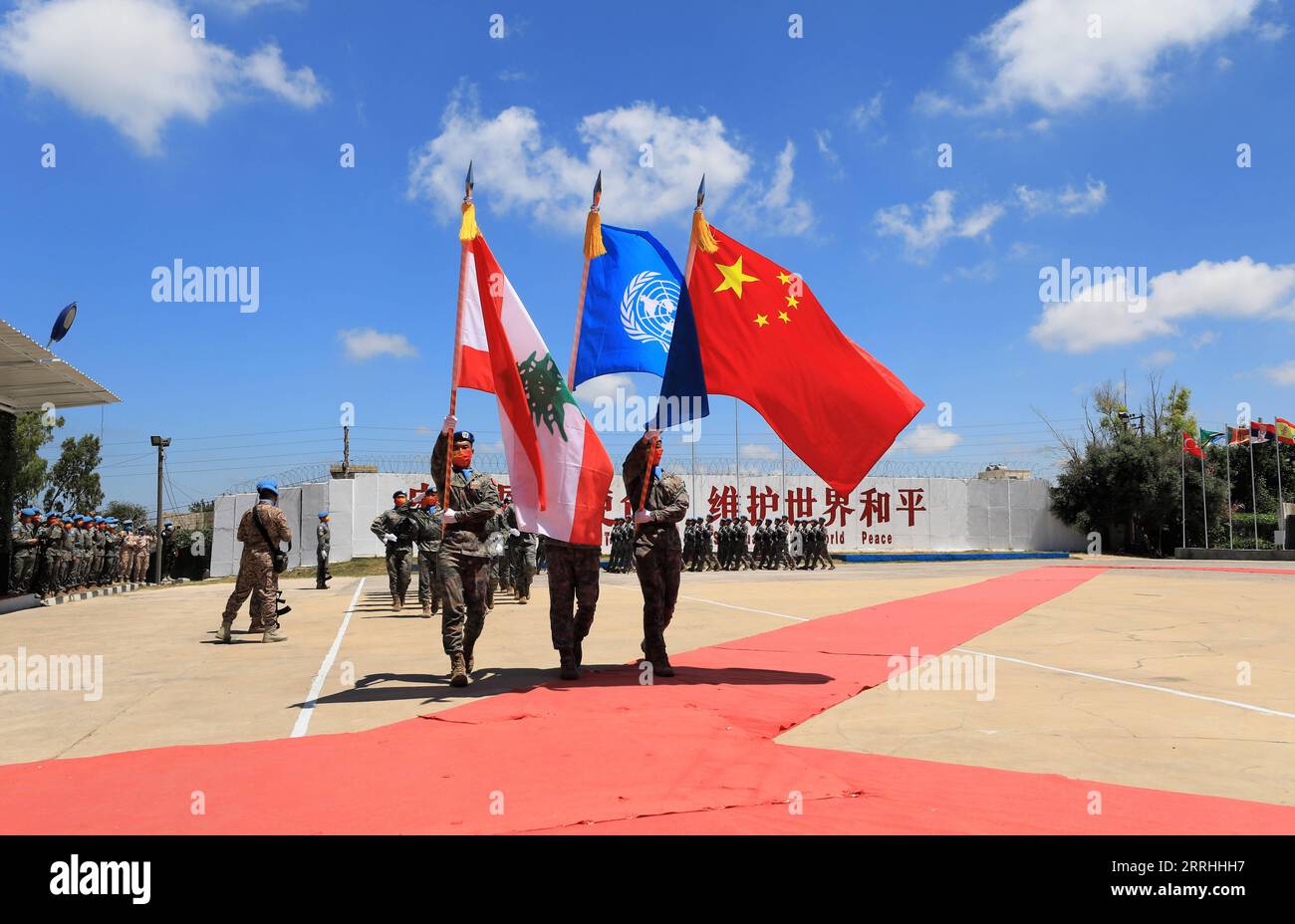 220702 -- BEIRUT, July 2, 2022 -- Chinese peacekeepers march at a medal ...