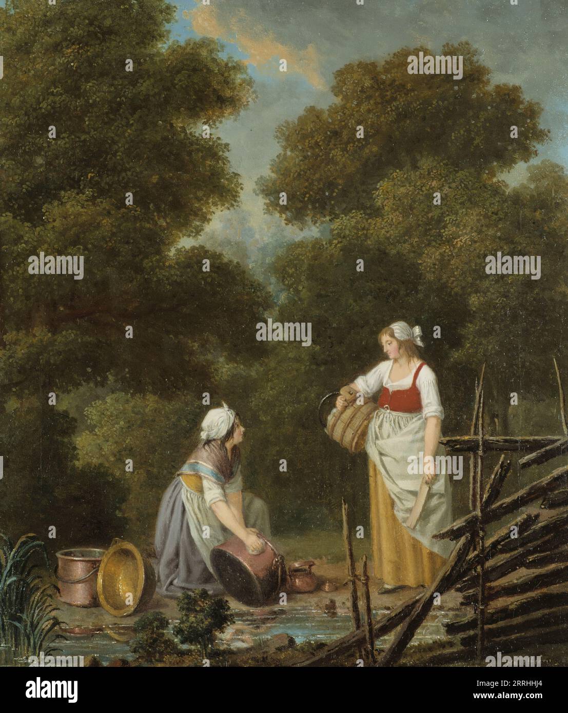 Two Maid-Servants at a Brook, mid-18th-early 19th century Stock Photo ...