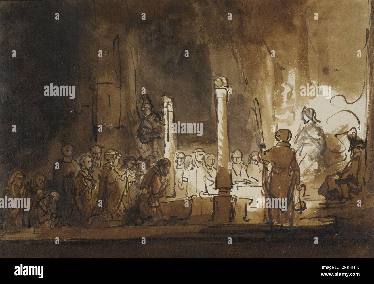 Worshippers Before the High Priest in the Temple Stock Photo - Alamy