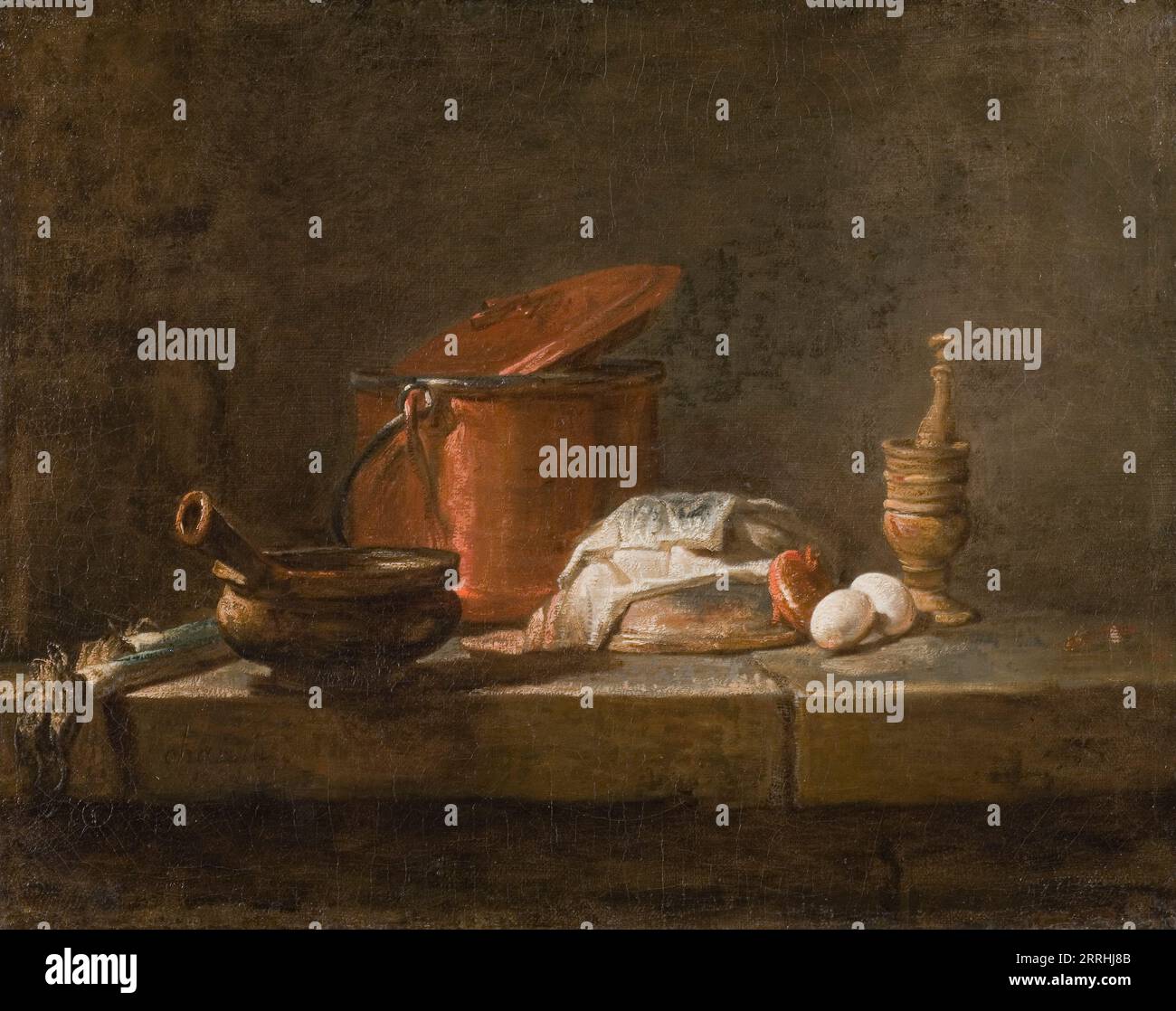 Still Life with Kitchen Utensils and Vegetables, 1734 Stock Photo - Alamy